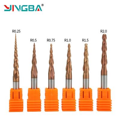 China High Quality CNC Router Machine Carbide 2 Flute Taper Ball Nose Milling Cutter End Mill for Woodwork Woodworking Machinery for sale