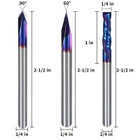 China YingBa Tungsten Steel Nano Blue Coated 1/2 1/4 End Mill for Woodworking Tool Sets Manufacturing Production Milling Cutter for sale