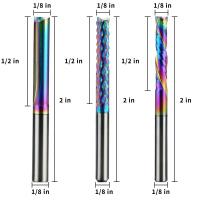 China YingBa Tungsten Steel Nano Blue Coated 1/2 1/4 End Mill for Woodworking Tool Sets Manufacturing Production Milling Cutter for sale