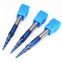 China Hot Sale Carbide Inserts 2 Flute Taper Ball Nose End Mill for Wood Carving CNC Router Machine Milling Cutter for sale