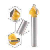 China 1/4 6 Shank Carbide 90 Degree ACM ACP Cutting Tools V Groove Router Bit for Aluminium for sale
