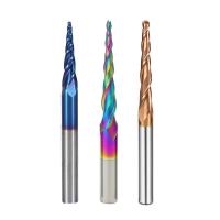 China Hot Sale Carbide Inserts 2 Flute Taper Ball Nose End Mill for Wood Carving CNC Router Machine Milling Cutter for sale