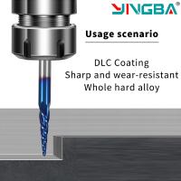 China 1/4*2-1/2  HRC65 2 Flute  Nano Blue Coating  CNC Router Bit Sets Solid Carbide Endmill for Wood Carving Bit Set for sale