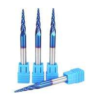 China Yingba Manufacturing Production Carbide Inserts 2 Flute Taper Ball Nose End Mill for Wood Carving Milling Cutter for sale
