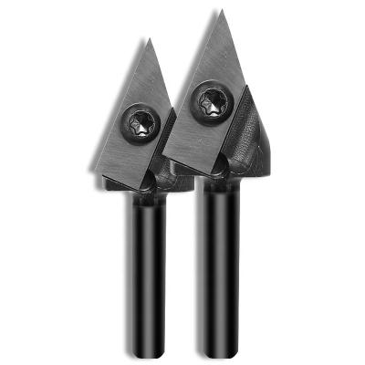 China 3D V Knife Wood Trim Router Bit For Planing Slabs Helical Spiral Cutter Head for sale