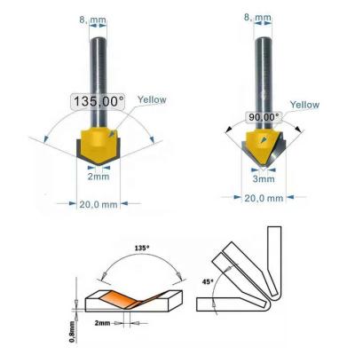 China Carbide 90 Degree Woodworking Router Bit V Groove Router Wood Cutter 55HRC for sale