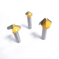 China Carbide 90 Degree Woodworking Router Bit V Groove Router Wood Cutter 55HRC for sale