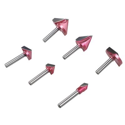 China V Shaped Router Wood Cutter 45HRC Wood Milling Trim Chamfer Bit With Bearing for sale