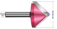 China V Shaped Router Wood Cutter 45HRC Wood Milling Trim Chamfer Bit With Bearing for sale