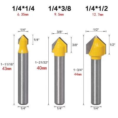 China Carbide 90 Degree ACM Cutting Tools ACP Bit  Cnc Router Cutters For Aluminium Milling for sale