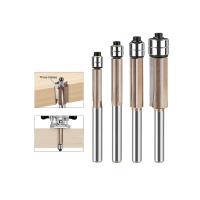 China 6mm 1/4 Handle Cnc End Mill Bits Double Bearing Woodworking Cutting Tools for sale