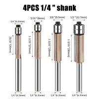 China 6mm 1/4 Handle Cnc End Mill Bits Double Bearing Woodworking Cutting Tools for sale