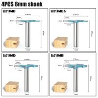 China 4 Blade Cnc Engraving Bits T Type Slot Bit Milling Cutter 6mm 1/4 Shank Cleaning for sale