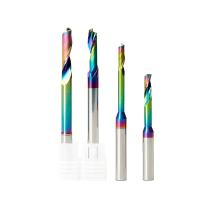 China Wholesale Price Colorful Coated Profiling  Single Flute Spiral Drill Bit Tungsten Carbide End Mill Cutting Tools  for Aluminum for sale