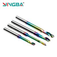 China Wholesale Price Colorful Coated Profiling  Single Flute Spiral Drill Bit Tungsten Carbide End Mill Cutting Tools  for Aluminum for sale