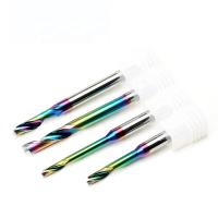 China Carbide One Flute Spiral Router Bit Cnc Single Flute End Mill for Aluminum Acrylic Wood Cutter 3mm 4mm 6mm 10mm 1 Flute End Mill for sale