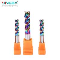 China High Temperature Resistance Rainbow Color DLC Coating Colorful U-Groove 3 Flutes Endmill Precision Safety Milling Cutters for sale