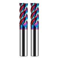China High Quality HRC45  55 60  65  Tungsten Steel Colorful DLC Coating for Aluminium End Mills Cnc Metal Carving Router Bit Tools for sale