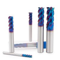 China High Quality HRC45  55 60  65  Tungsten Steel Colorful DLC Coating for Aluminium End Mills Cnc Metal Carving Router Bit Tools for sale