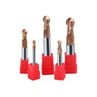 China Tungsten Steel HRC60 High Mcd Ball End Mill Double Spiral Groove DLC Coating Ball Head Metal Milling Cutter for CNC Machines for sale