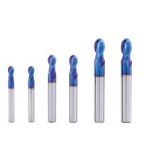 China Manufacturer High Quality HRC55 65 2 Flute Solid Carbide Spiral Ball Nose Metal End Milling Cutter for Carving Metal OEM for sale