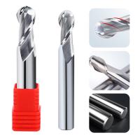 China Manufacturer High Quality HRC55 65 2 Flute Solid Carbide Spiral Ball Nose Metal End Milling Cutter for Carving Metal OEM for sale