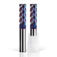 China YINGBA Custom Cutting Tool Blue Nano Coating 4 Flutes Hrc65 Carbide Flat End Mill Tools Cutter End Mill for Stainless Steel for sale