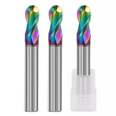 China 2F 50mm Metal Milling Cutter Colorful  High Hardness  Ball End Milling Cutter for sale