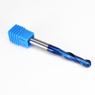 China Hrc65 Carbide End Mill Cutter Ball Head Copper Iron  3Flutes Milling Bits For Metal for sale