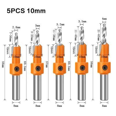 China 8mm HSS CNC Drill Bits 3 Flute Flat Counterbore Woodworking Router Bit Set for sale