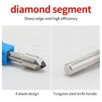 China High Quality  PCD Diamond Four Edge End Mill Marble Granite Stone Carving Tools Engraving Stone Engraving CNC Router Bit for sale