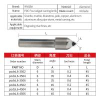 China High Quality  PCD Diamond Four Edge End Mill Marble Granite Stone Carving Tools Engraving Stone Engraving CNC Router Bit for sale