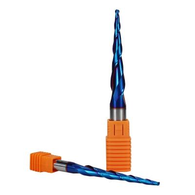 China Ball Nose  Wood Carving Drill Bits 2 4 Flutes Wood Milling  Double Flute Taper for sale