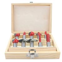 China 10 Piece Carbide Tipped Router 12mm Trimming End Mill 6 Flute Cnc Router Bits For Wood for sale