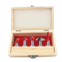 China 10 Piece Carbide Tipped Router 12mm Trimming End Mill 6 Flute Cnc Router Bits For Wood for sale