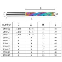 China YINGBA 6mm Solid Carbide Two Flutes Spiral End Mill 2F Down Cut End Mill  Pvc Cutting Fine Processing of Wood CNC Router Bits for sale