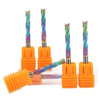 China YINGBA 6mm Solid Carbide Two Flutes Spiral End Mill 2F Down Cut End Mill  Pvc Cutting Fine Processing of Wood CNC Router Bits for sale