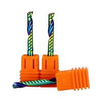 China 3.175mm 6mm Solide Carbide Wood Milling Cutter BROCAS ESPIRAL HELICOTDALDE Color DLC Coating End Mill Acrylic Cnc Router Bits for sale
