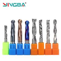 China YINGBA Custom Solid Carbide Two-Flute Spiral Cutter Bit for CNC Router 8mm and 6mm Woodworking Bits for sale