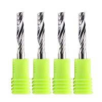 China Factory Sales High Quality 3.175/4/6/8mm Carbide Single O Flute Spiral End Mill up Cut Cnc Bit for Wood PVC Acrylic Aluminum for sale