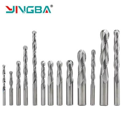 China Manufacturing Production Solid Carbide 2 Flutes 3d Wood Carving Bitend Mill  Ball Nose Wood   Cnc High Hardness Machine Tool for sale
