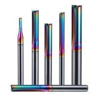 China Manufacturer DLC Coating Cnc Router Tools Solide Carbide End Mill Wood Cutter Bit CNC 2 Flute  Straight Bit 6mm for sale
