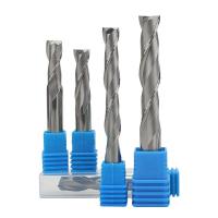 China Hot Sales Good Quality CNC Milling Cutter Carbide Double Edge Spiral Upcut End Mill for Plywood Panel for sale