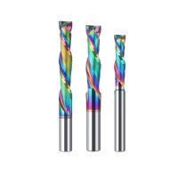 China Manufacturer Hot Selling HRC 60 DLC Coating Up&Down Cut Bit Compression Bit Carbide Spiral End Mill 4mm Cnc Bits Wood for sale