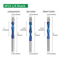 China Yingba Hot Sale Carbide Nano Coating up Compression Flush Trim Router Bit Wood With Bearing Milling Cutter for sale