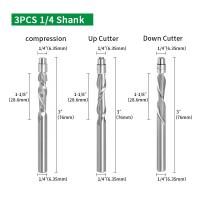 China Yingba Hot Sale Carbide Nano Coating up Compression Flush Trim Router Bit Wood With Bearing Milling Cutter for sale