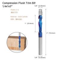 China Yingba Online Wholesale Supplier Carbide Nano Coating up Compression Flush Trim Router Bit Wood With Bearing Milling Cutter for sale