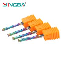 China 3/8 1/4 1/2 Inch Shank 2F Down Cut Spiral Router Bit for Wood 4mm 6mm Carbide Endmill Two Flute 2 Flute Down Cut End Mill for sale