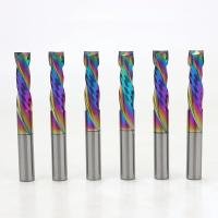 China Nano Coating Cutting Bit Solid Carbide 2 Flute  End Mill Downcut Spiral Bits 60HRC for sale