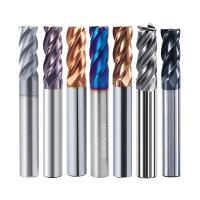 China Manufacturer Solid Ying Alloy 4Flute Spiral Groove Flat Bottom Engraving End Milling Cutter Metal Cutting Cnc Metal Working Bit for sale